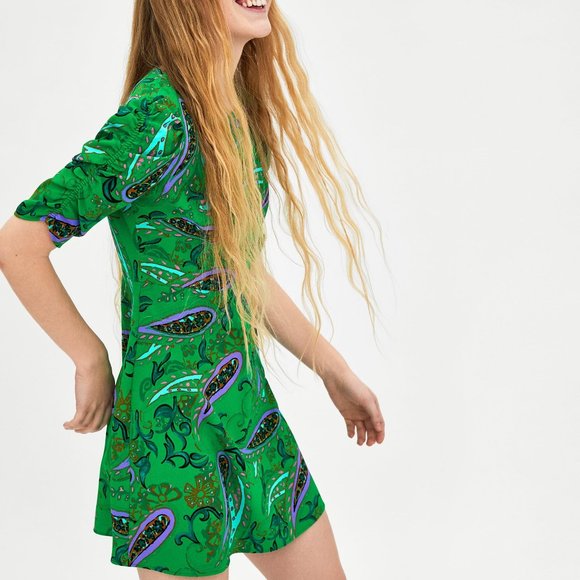 Zara | Dresses | Zara Short Print Dress Us S | Poshmark